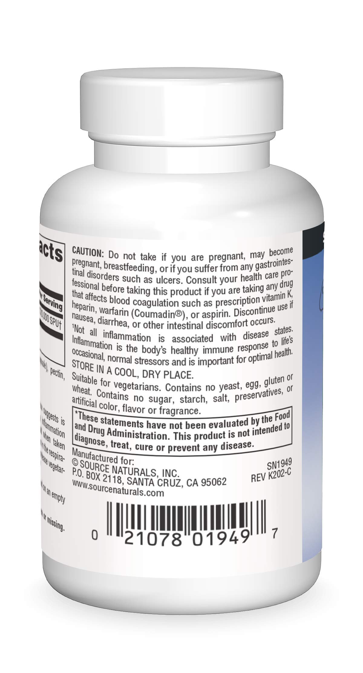 Source Naturals Serrapeptase - Delayed Release Enzyme - 60 Vegetarian Capsules