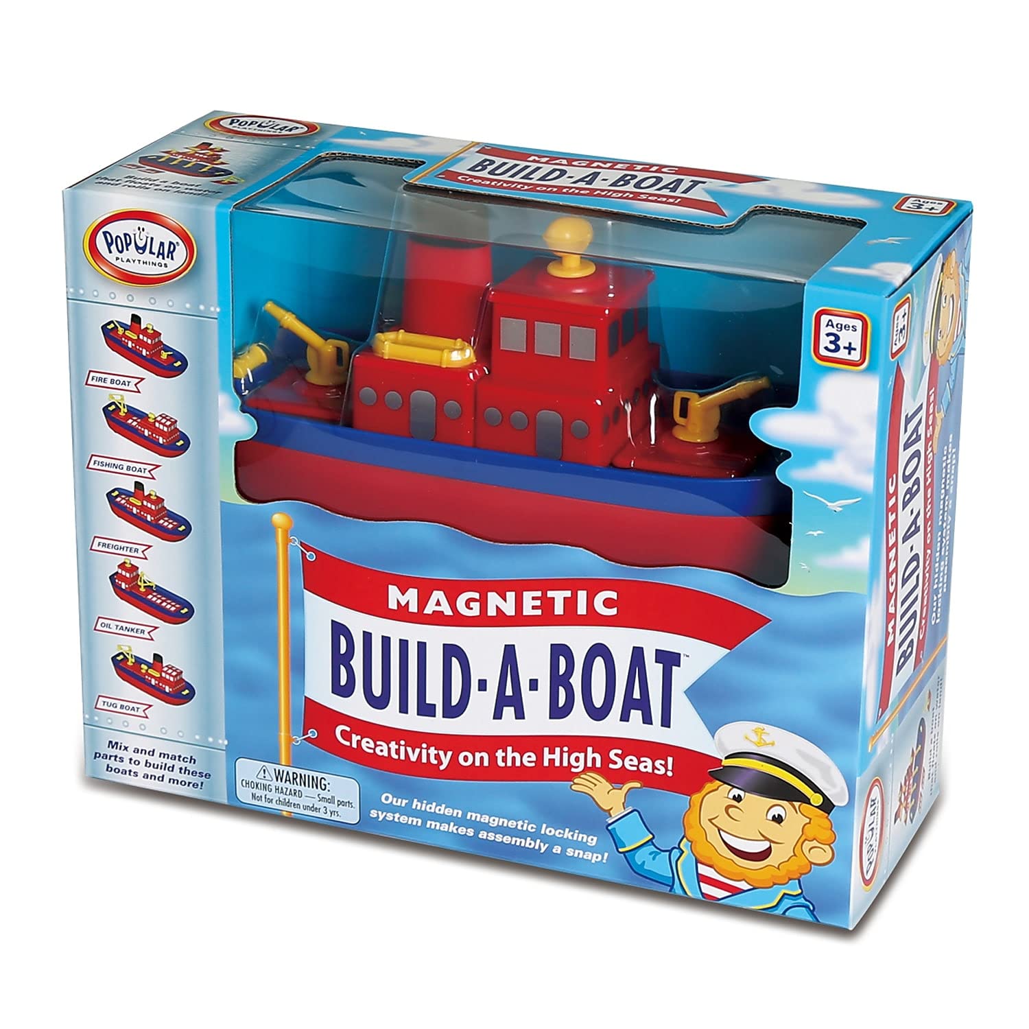 Magnetic Build-a-Boat High Seas Toy Play Set, 10 Pieces