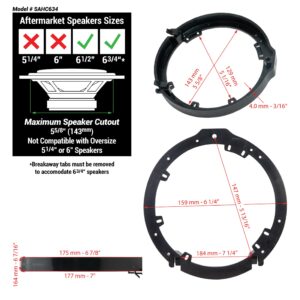 Scosche Compatible with Select 2007 to 2019 Acura & 2006 to 2017 Honda Vehicles 6.5” - 6.75” Speaker Adapters (1 Pair) SAHC634