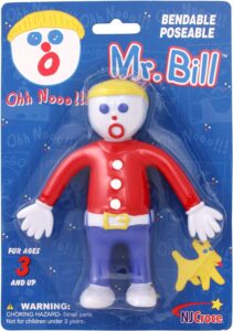 nj croce mr. bill bendable action figure, multicolor poseable flexible toy for kids gift durable collectible action figure for kids and collectors ages 3+ mr. bill character toy