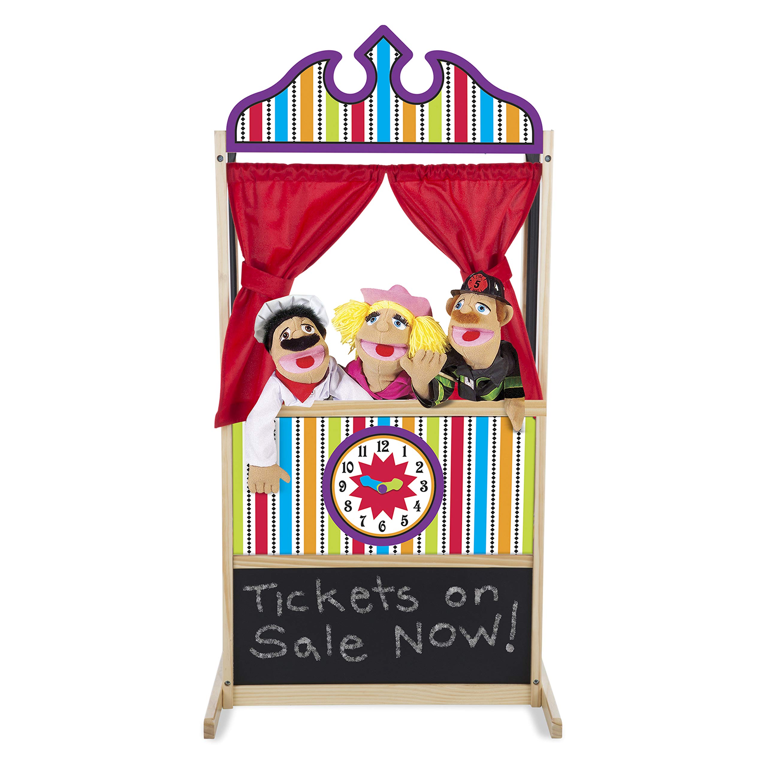 Melissa & Doug Deluxe Puppet Theater - Sturdy Wooden Construction - Puppet Show Theater For Kids