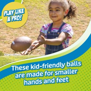 Toysmith Get Outside GO! Pro-Ball Set, Pack of 3 (5-inch soccer ball,6.5-inch football and 5-inch basketball) (2709)