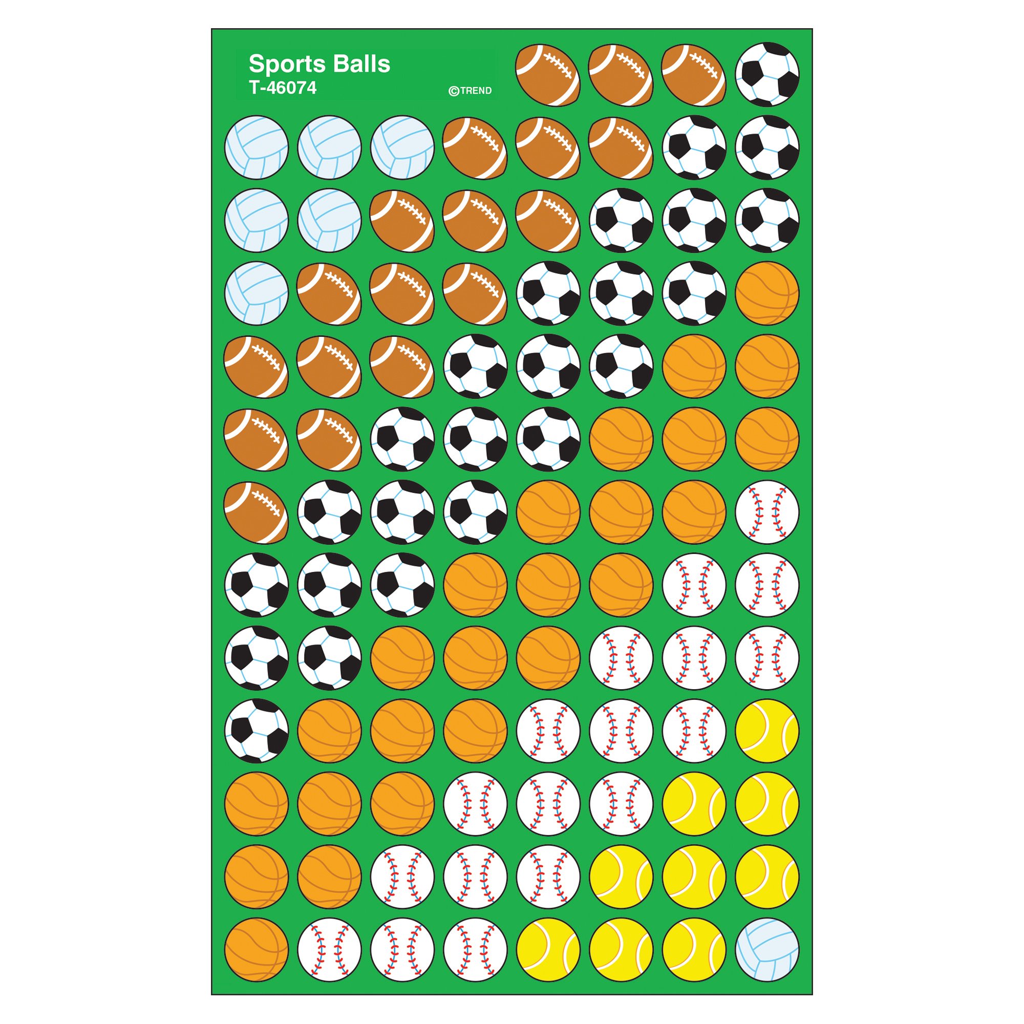 Trend, Inc. Sports Balls Supershapes Stickers, 800 CT