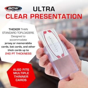 BCW Thick Card Topload Holder | Holds Relic, Patch, and Jersey Cards | Protective Card Sleeves for Collectibles and Trading Cards | Protective Rigid Plastic Display Card Holder (240 pt. / 7 MM)