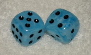 aqua marbled dice pair