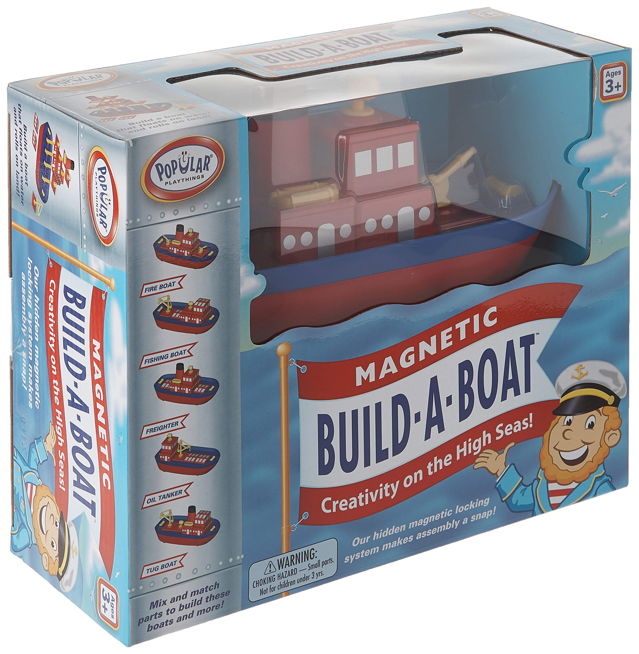 Magnetic Build-a-Boat High Seas Toy Play Set, 10 Pieces