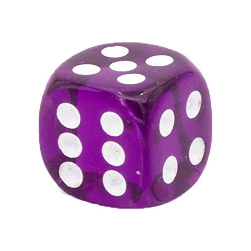 Chessex Dice D6 Sets: Purple with White Translucent - 12Mm Six Sided Die (36) Block of Dice