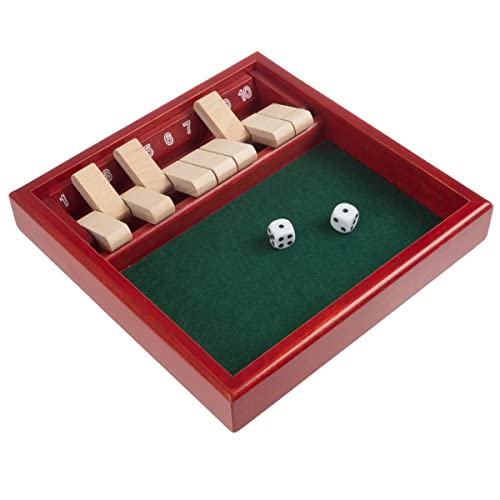 Shut The Box Game Wooden Set – Easy to Learn Math and Strategy Game for All Ages – Family Games for Home, Travel, and Camping by Trademark Games