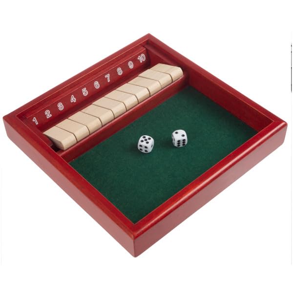 Shut The Box Game Wooden Set – Easy to Learn Math and Strategy Game for All Ages – Family Games for Home, Travel, and Camping by Trademark Games