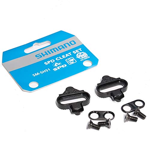 SHIMANO unisex adult Sh-51 Without Plate replacement cycling cleats, Black, One Size US