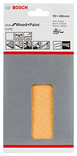 Bosch Professional 2608605257 Wood Top Velcro 8 hole93x185 G180, 93 x 186 mm