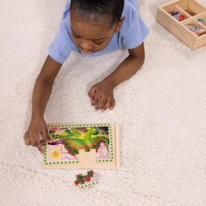 Melissa & Doug Dinosaurs 4-in-1 Wooden Jigsaw Puzzles in a Storage Box (48 pcs) - FSC Certified