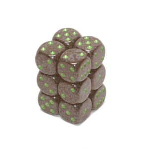 chessex dice d6 sets: earth speckled - 16mm six sided die (12) block of dice