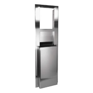 recessed trash receptacle for 12-16" cavities by gp pro (georgia-pacific); stainless steel; 59471; 17.200" w x 7.880" d x 60.100" h