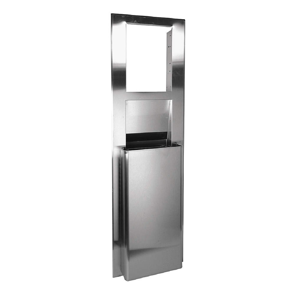 Recessed Trash Receptacle for 12-16" Cavities by GP PRO (Georgia-Pacific); Stainless Steel; 59471; 17.200" W x 7.880" D x 60.100" H