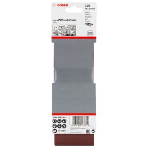 Bosch 3x X440 Best for Wood and Paint Sanding Belt (for Wood, Paint, Chipboard, 75 x 457 mm, Grit 100, Professional Accessories for Belt Sanders from Most Brands)