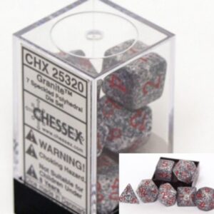 Polyhedral 7-Die Speckled Dice Set - Granite