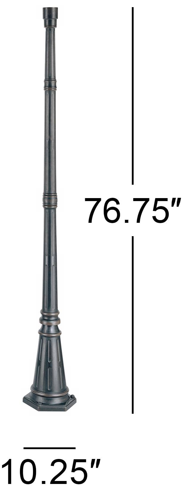 John Timberland Hepworth Traditional Outdoor Post Light Pole and Cap Base Classic Bronze Brown 76 3/4" Accessory for Exterior House Porch Patio Deck Yard Garden Driveway Home Lawn Walkway