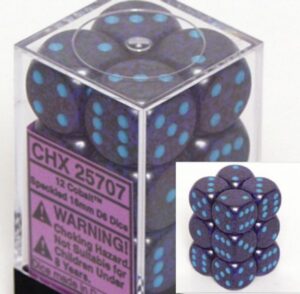 cobalt speckled 6 sided 16mm dice block (12-dice)