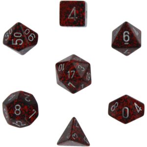 Chessex Polyhedral 7-Die Dice Set - Speckled Silver Volcano