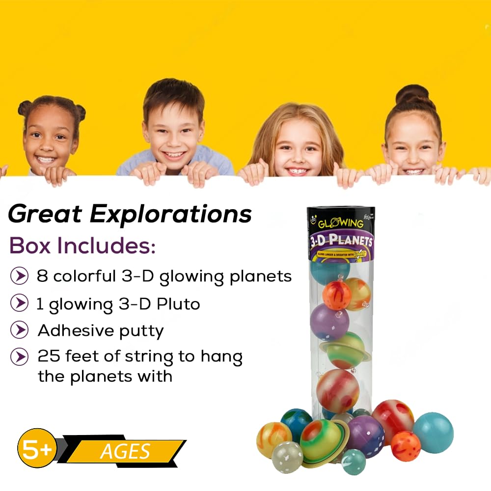 Great Explorations | 3D Glow in the Dark Planets in a Tube, Ages 5 and Up