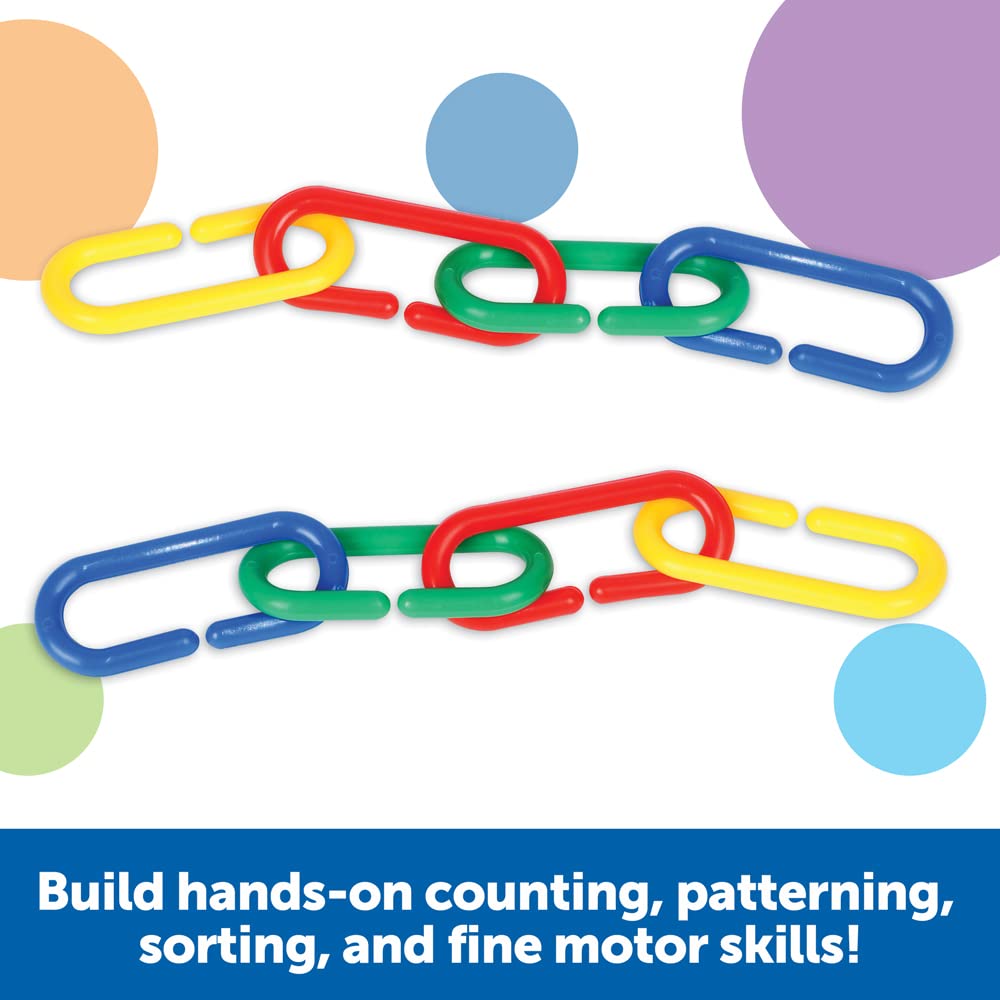 Learning Resources Link 'N' Learn Links - 500 Pieces, Ages 3+, Preschool Learning Supplies, Toddler Learning Toys, Back to School Supplies,Teacher Supplies