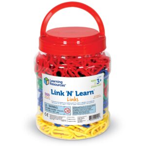 Learning Resources Link 'N' Learn Links - 500 Pieces, Ages 3+, Preschool Learning Supplies, Toddler Learning Toys, Back to School Supplies,Teacher Supplies