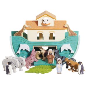 le toy van - pretend play educational wooden ark role play toy | suitable for a boy or a girl 3 years old or older (tv259)