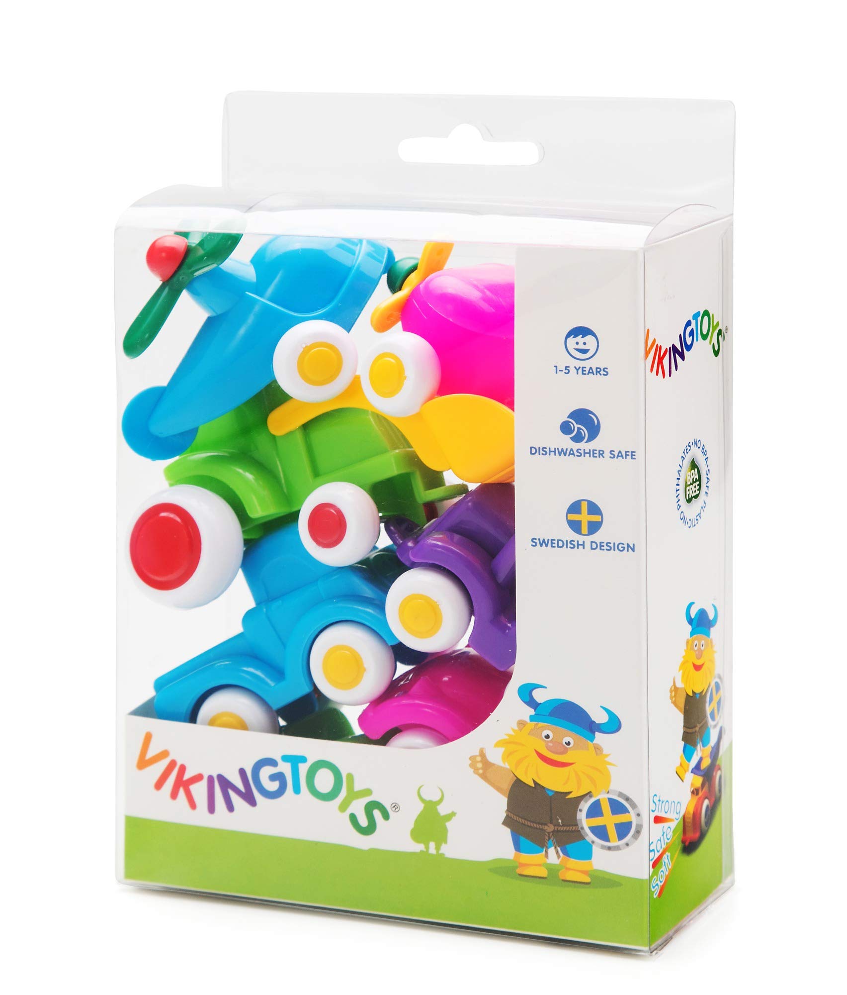 VIKINGTOYS Viking Toys - Mini Chubbies Pastel Gift Set - Includes 7 Colorful 2.75" Vehicles, for Kids Ages 1 Year +