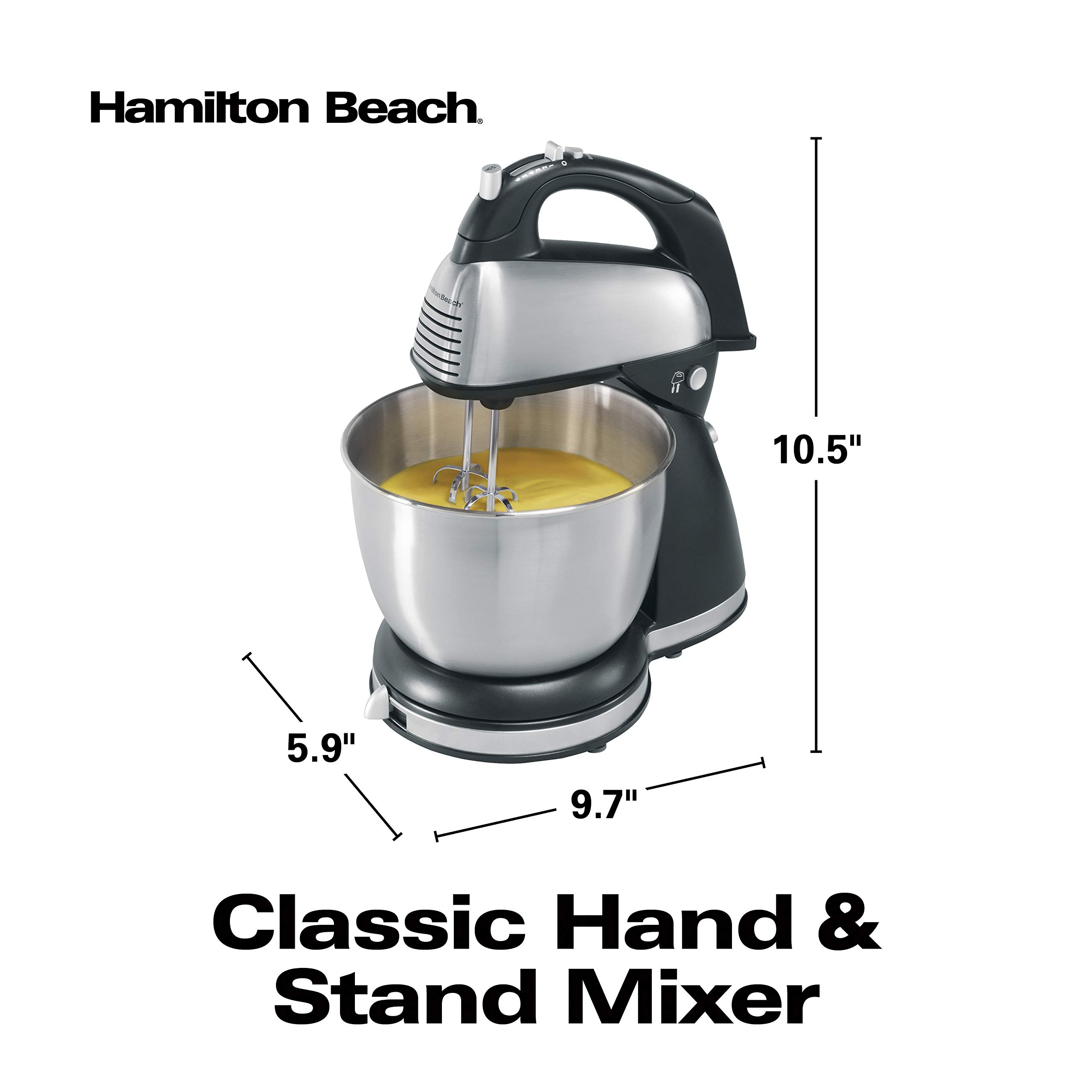 Hamilton Beach Classic Hand and Stand Mixer Discontinued, Black and Stainless