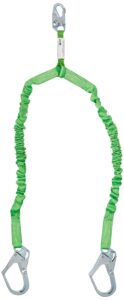 miller by honeywell 231m/6ftgn 6-feet manyard ii shock-absorbing stretchable web lanyard with 2-1/2-inch locking rebar hook, green