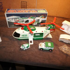 Hess 2001 Toy Helicopter with Motorcycle and Cruiser