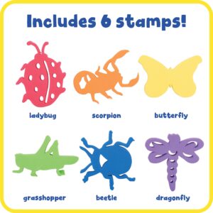 READY 2 LEARN Giant Stampers - Insects - Set 1 - Set of 6 - Easy to Hold Foam Stamps for Kids - Arts and Crafts Stamps for Displays, Posters, Signs and DIY Projects