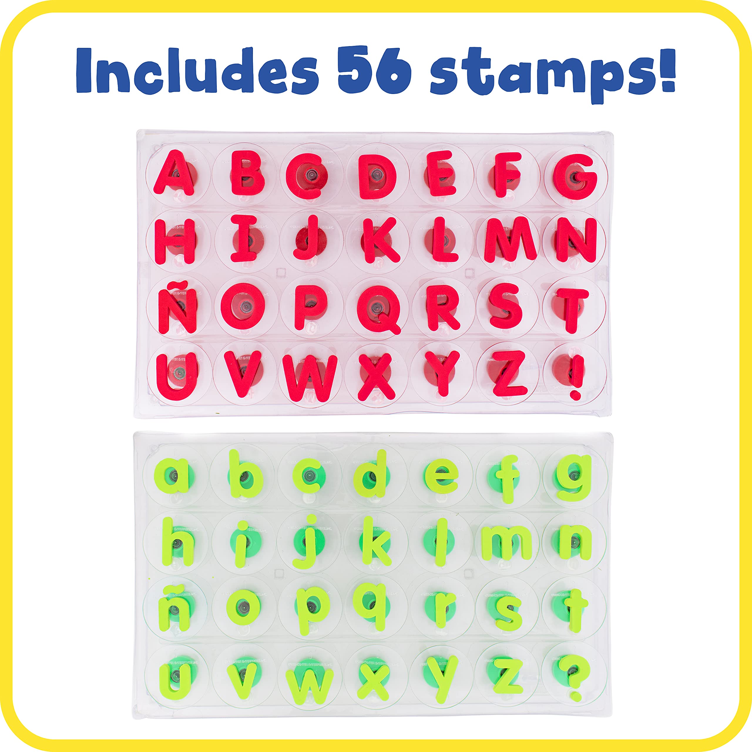 READY 2 LEARN Giant Stampers - Alphabet - Uppercase & Lowercase - Set of 56 - Easy to Hold Foam Stamps for Kids - Arts and Crafts Stamps for Displays, Posters, Signs and DIY Projects