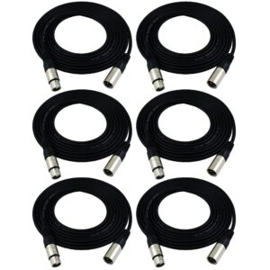 gls audio 12ft mic cable patch cords - xlr male to xlr female black cables - 12' balanced mike snake cord - 10 pack