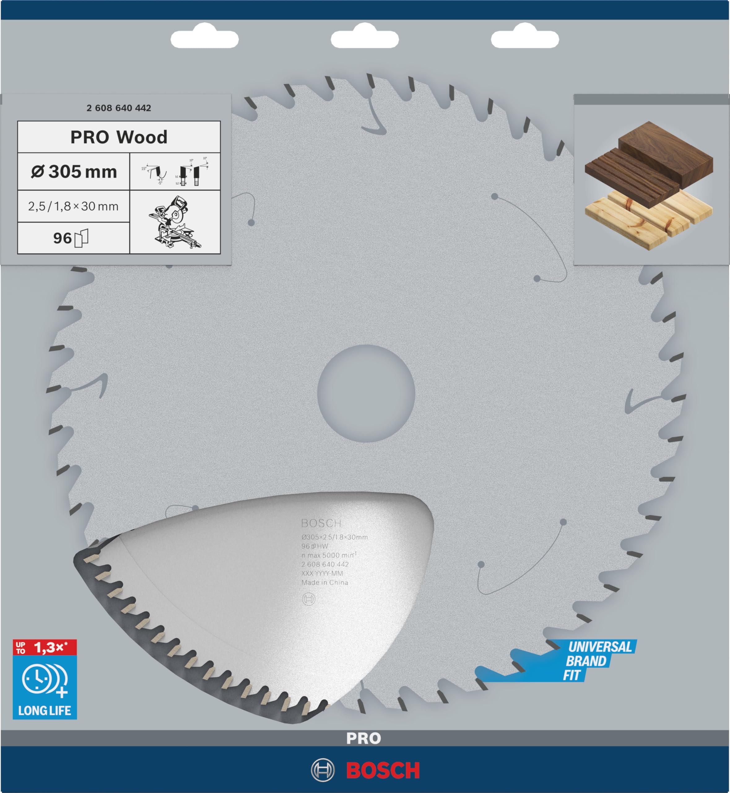 Bosch 2608640442 Circular Saw Blade "Top Precision" Opwob 12inx30mm 96T