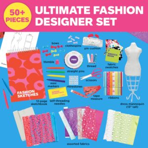 Creativity for Kids Designed by You Fashion Studio: DIY Fashion Designer Craft Kit for Girls Ages 9-12, Dress Design Kit & Sewing Kit for Kids, Gifts and Toys for Girls