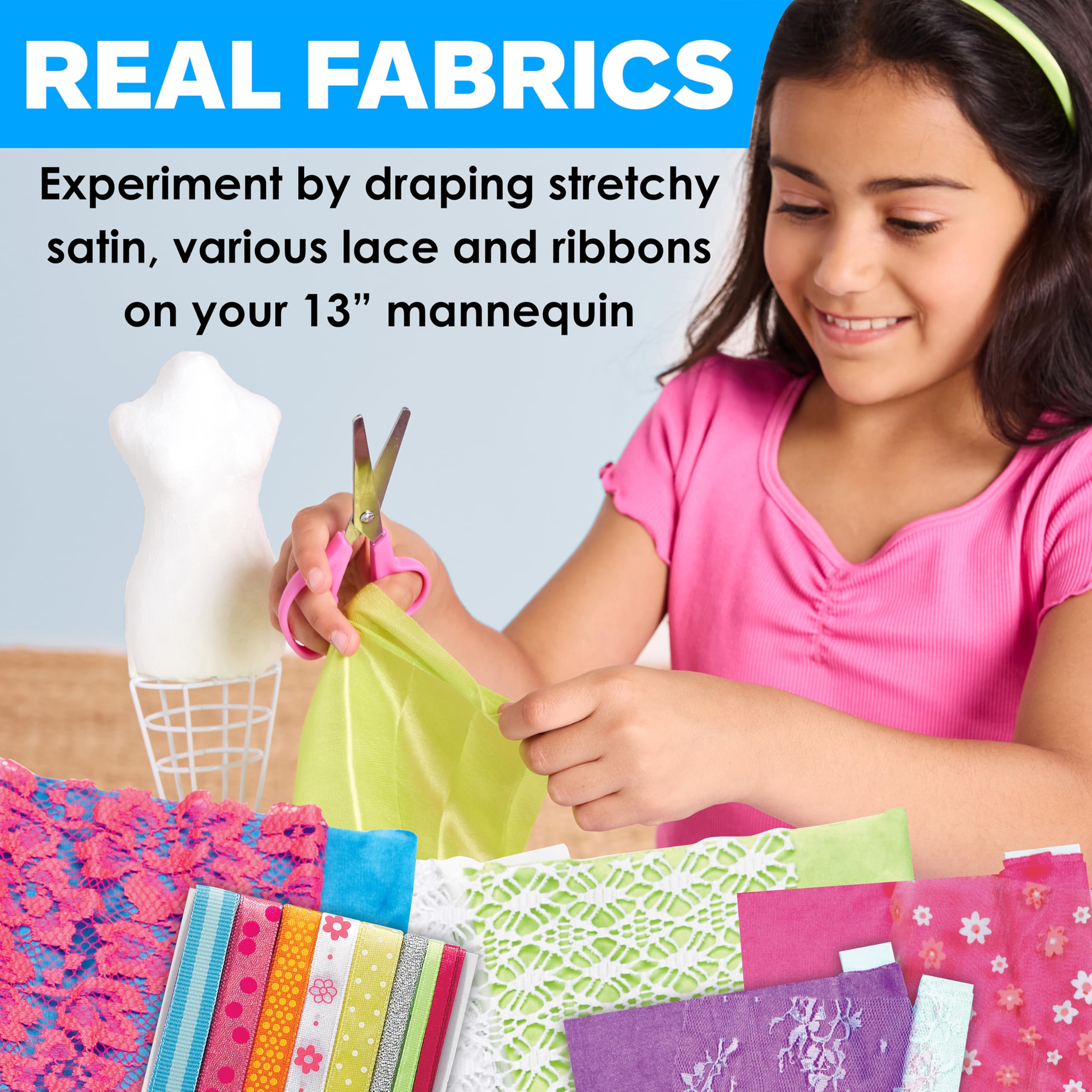 Creativity for Kids Designed by You Fashion Studio: DIY Fashion Designer Craft Kit for Girls Ages 9-12, Dress Design Kit & Sewing Kit for Kids, Gifts and Toys for Girls