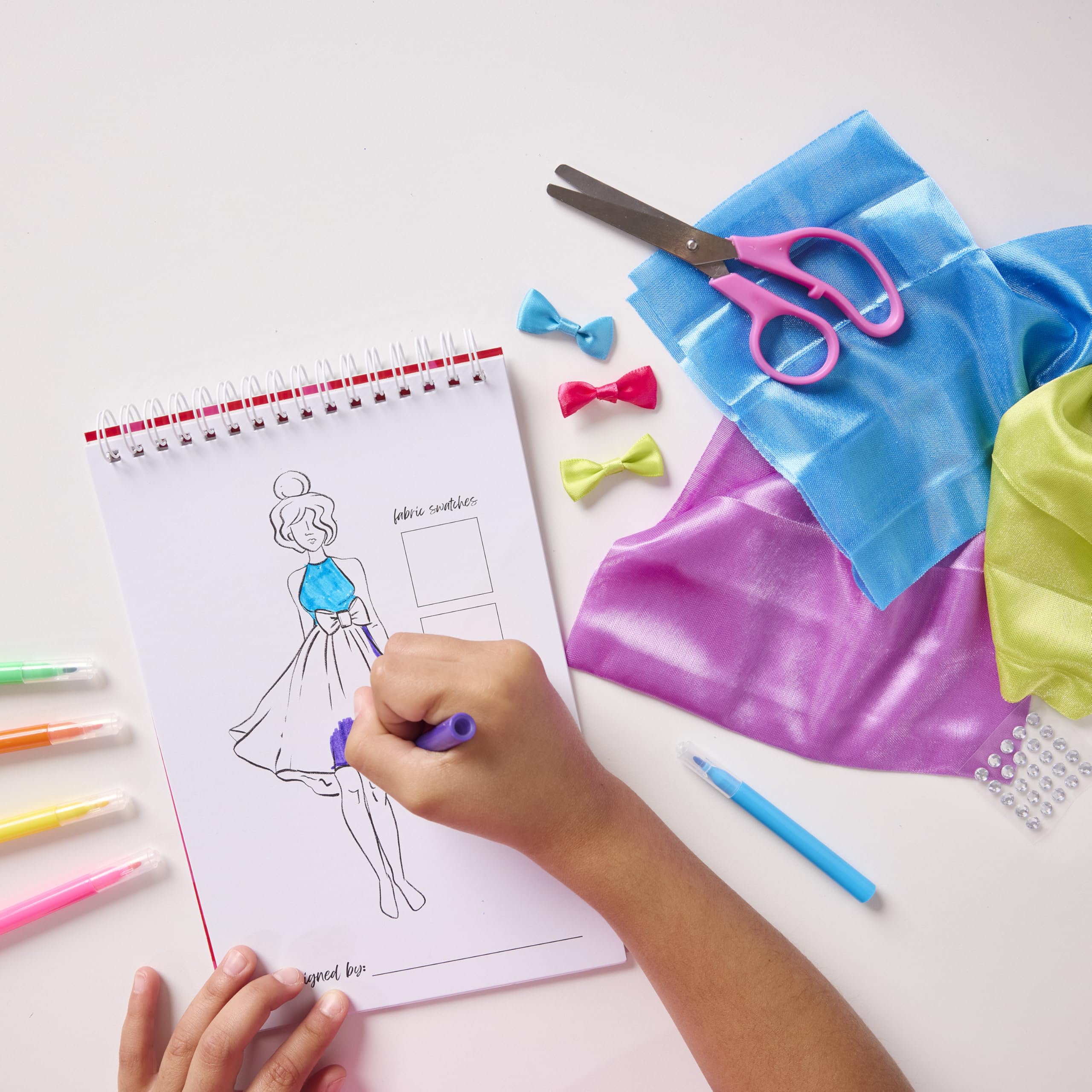 Creativity for Kids Designed by You Fashion Studio: DIY Fashion Designer Craft Kit for Girls Ages 9-12, Dress Design Kit & Sewing Kit for Kids, Gifts and Toys for Girls