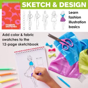 Creativity for Kids Designed by You Fashion Studio: DIY Fashion Designer Craft Kit for Girls Ages 9-12, Dress Design Kit & Sewing Kit for Kids, Gifts and Toys for Girls