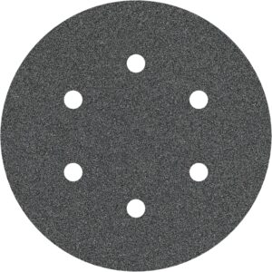 bosch 2608605124 f355 sanding discs for stone, velcro type, 6 hole, 150mm, p80 grit, black, pack of 5