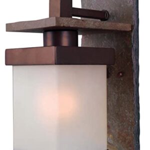 Kenroy Home 70281COP Boulder 1 Light Small Wall Lantern with Natural Slate with Copper Finish, Rustic Style, 11" Height, 4.75" Width, 7.25" Depth