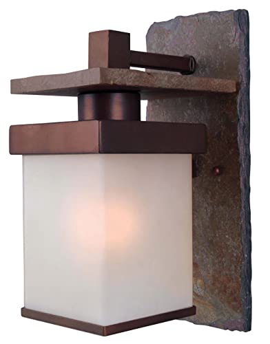 Kenroy Home 70281COP Boulder 1 Light Small Wall Lantern with Natural Slate with Copper Finish, Rustic Style, 11" Height, 4.75" Width, 7.25" Depth