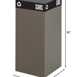 Safco Products 2982BL Public Square Recycling Receptacle Base, 31-Gallon (Top Sold Separately), Black