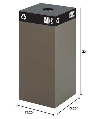 Safco Products 2982BL Public Square Recycling Receptacle Base, 31-Gallon (Top Sold Separately), Black