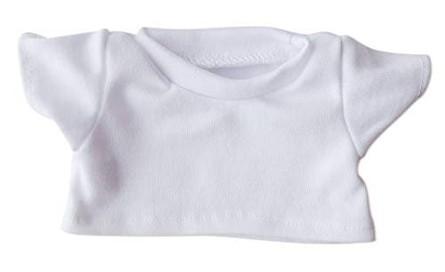 White T-Shirt Clothing Fits 8"-10" Most Webkinz, Shining Star and 8"-10" Make Your Own Stuffed Animals and Build-a-Bear