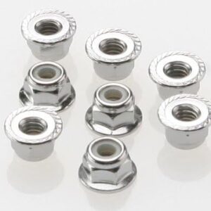 Traxxas 3647 Flanged NY Lock Nuts, 4mm, Set of 8