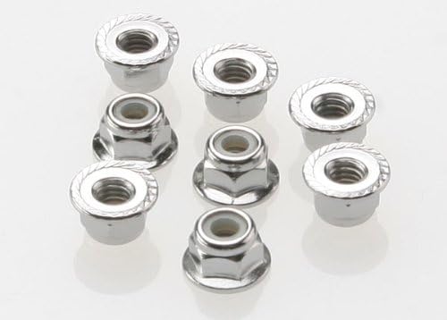 Traxxas 3647 Flanged NY Lock Nuts, 4mm, Set of 8