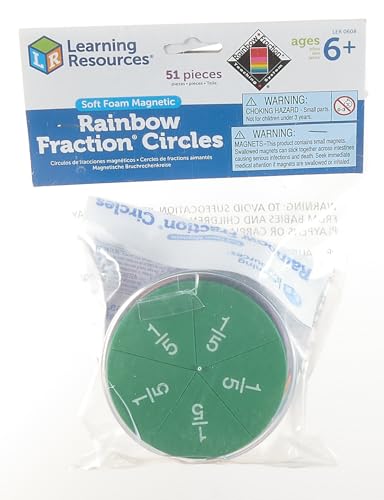 Learning Resources Soft Foam Magnetic Rainbow Fraction Circles