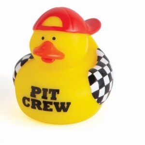 Fun Express Race Car Driver Rubber Duckies - Toys and Party Favors - 12 Pieces